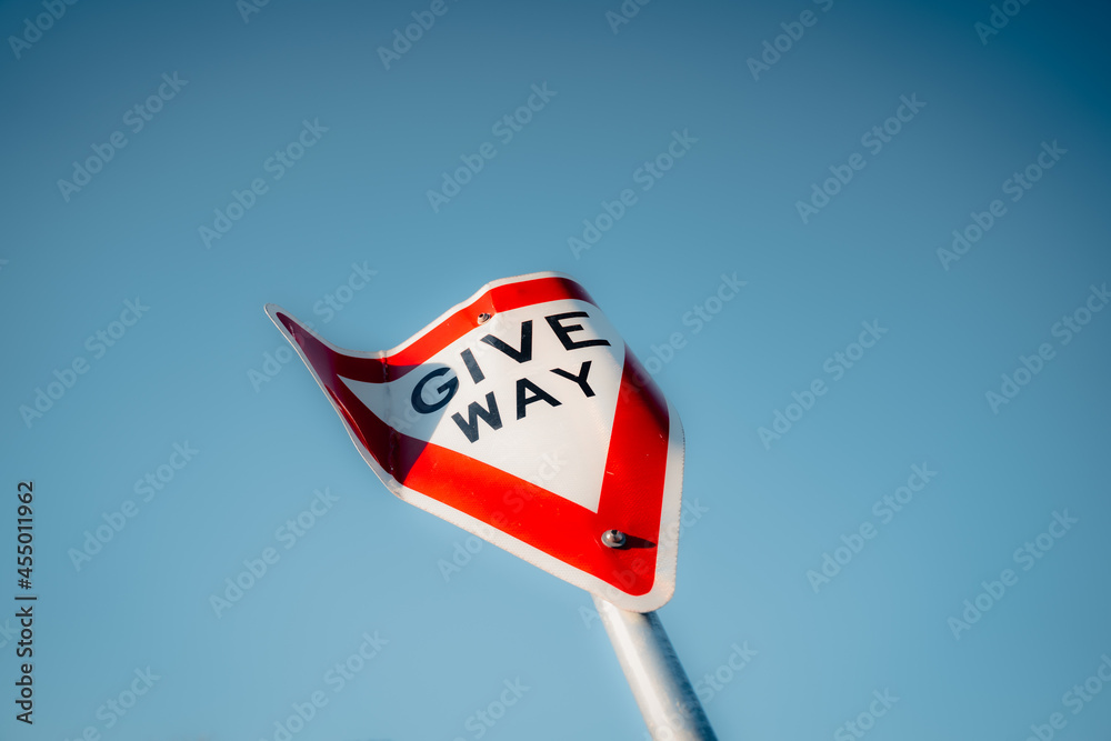 Give way sign Stock Photo | Adobe Stock