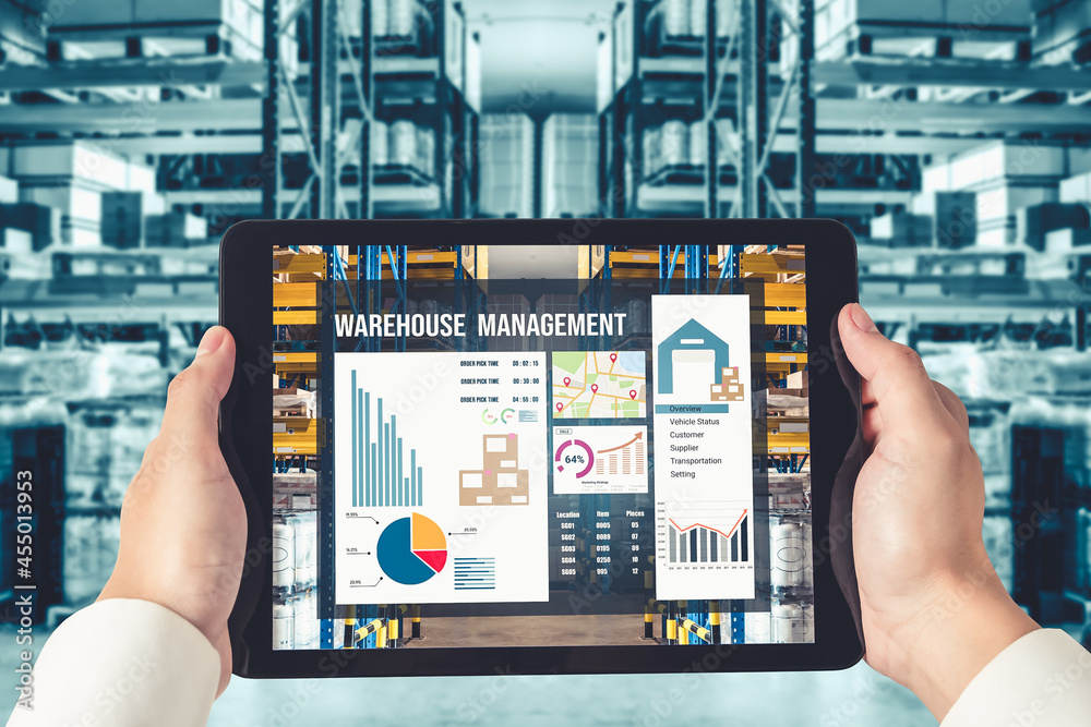Warehouse management innovative software in computer for real time ...