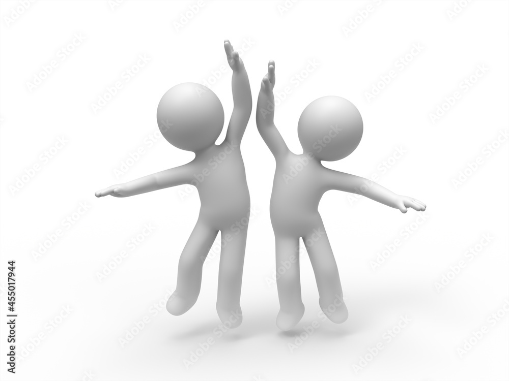 3d people cheering and claping their hands. Stock Illustration | Adobe ...