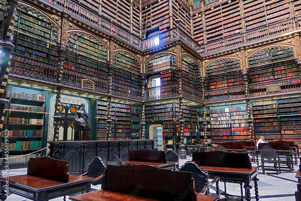 Biblioteca Real Gabinete Portugues de Leitura. Rio de Janeiro. Stock ...