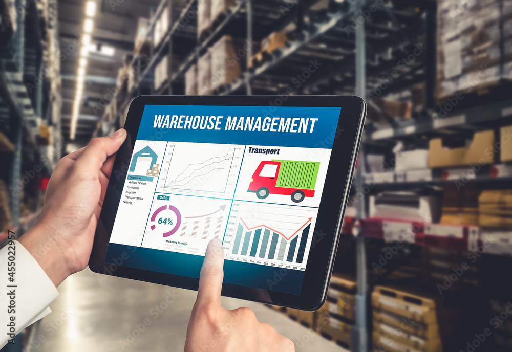 Warehouse management innovative software in computer for real time ...