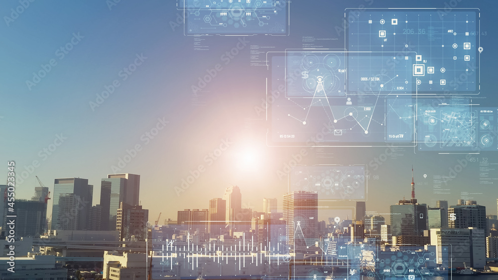 都市とネットワーク スマートシティー Stock Photo | Adobe Stock