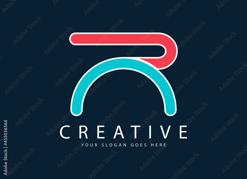 LETTER R logo design on black background Stock Vector | Adobe Stock