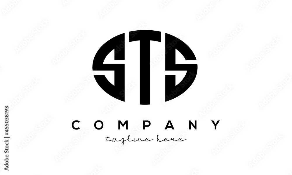 STS three Letters creative circle logo design Stock Vector | Adobe Stock