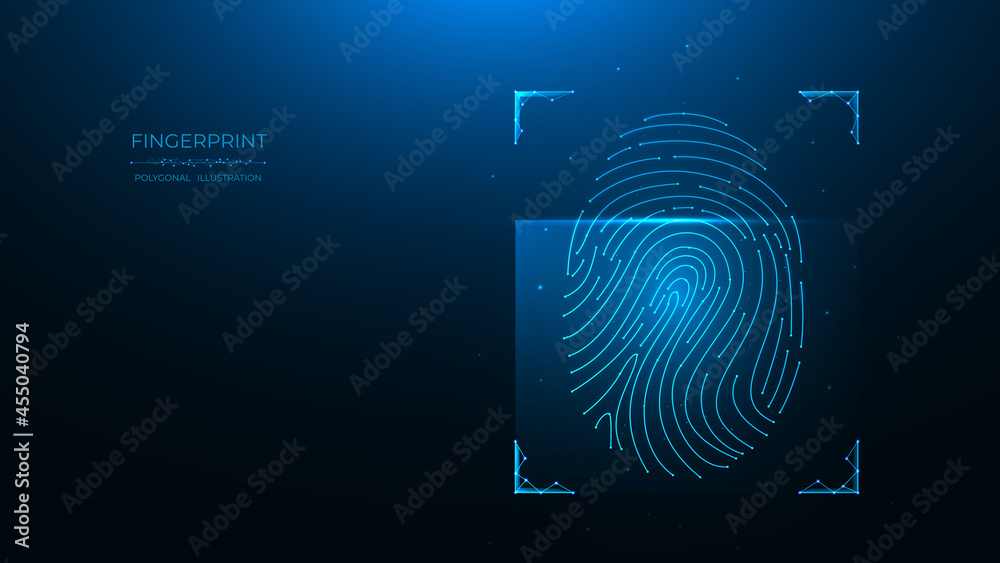 Fingerprint identification concept. Polygonal vector illustration of ...