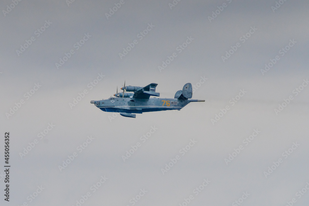 St. Petersburg, Russia, July 25, 2021 military parade, anti-submarine ...