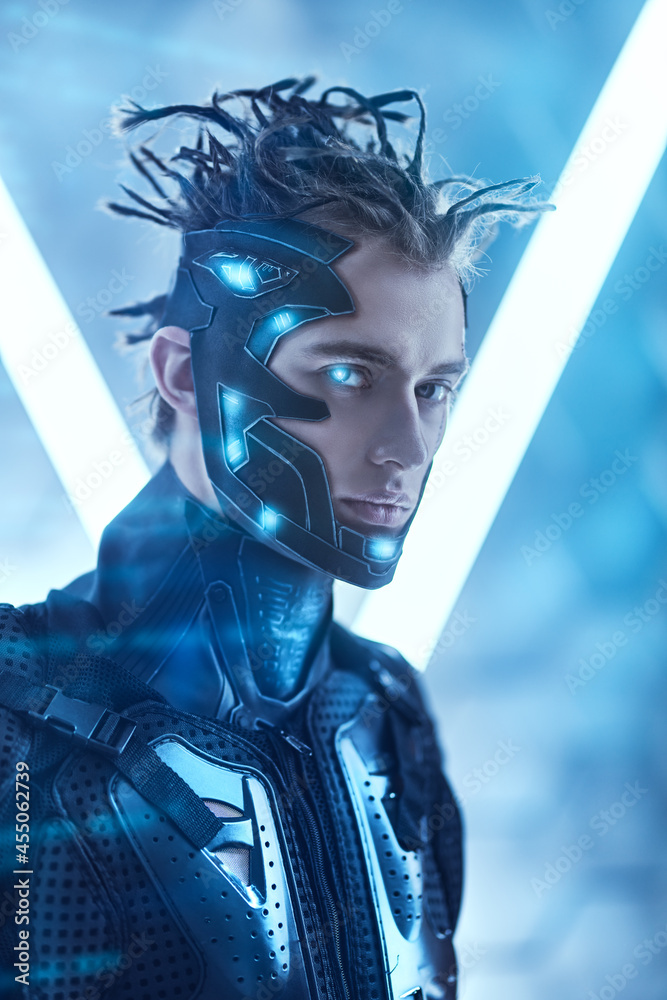 militant cyberpunk warrior Stock Photo | Adobe Stock