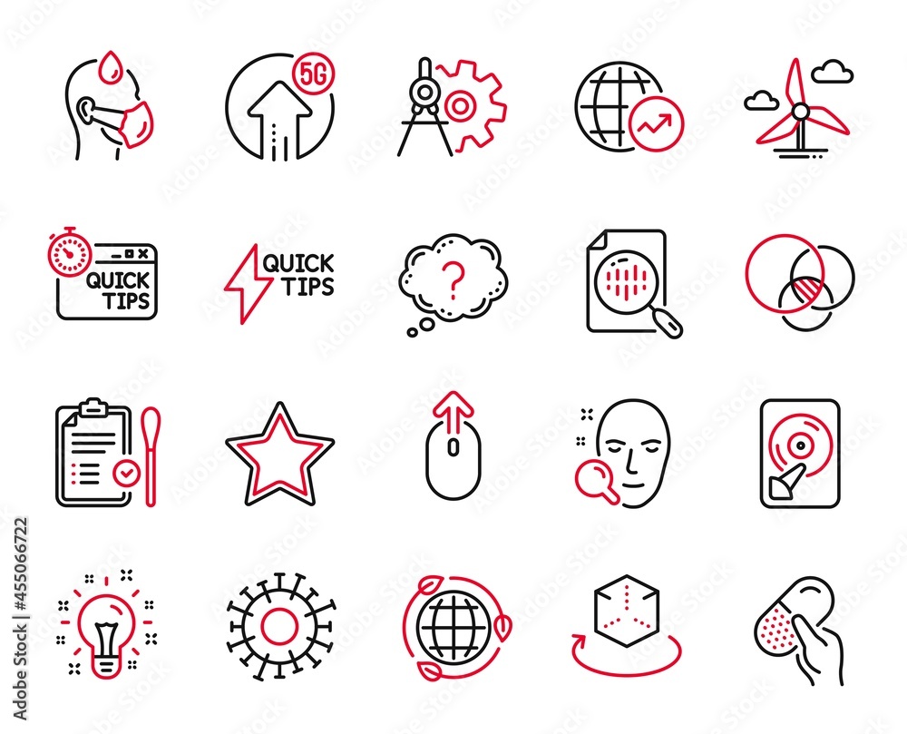 Vector Set of Science icons related to Question mark, Swipe up and Hdd ...
