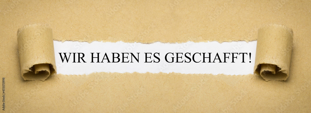 Wir haben es geschafft! Stock Photo | Adobe Stock