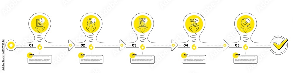 Vetor do Stock: Cleaning Infographic timeline with 5 steps. Lightbulb ...