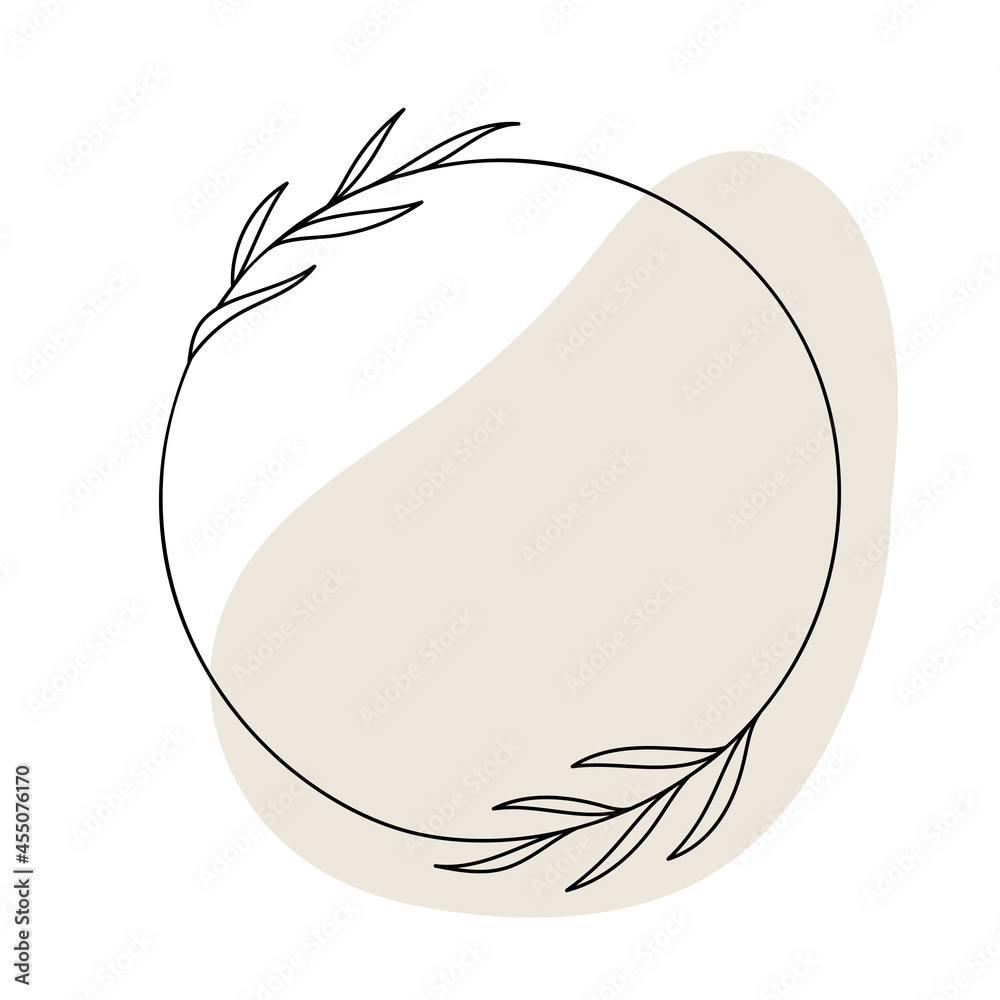 Floral frame, laurel wreath. Botanical vector border for your design ...