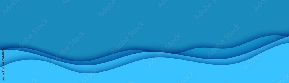 Wavy border in paper cut style. 3d abstract background with cut out ...