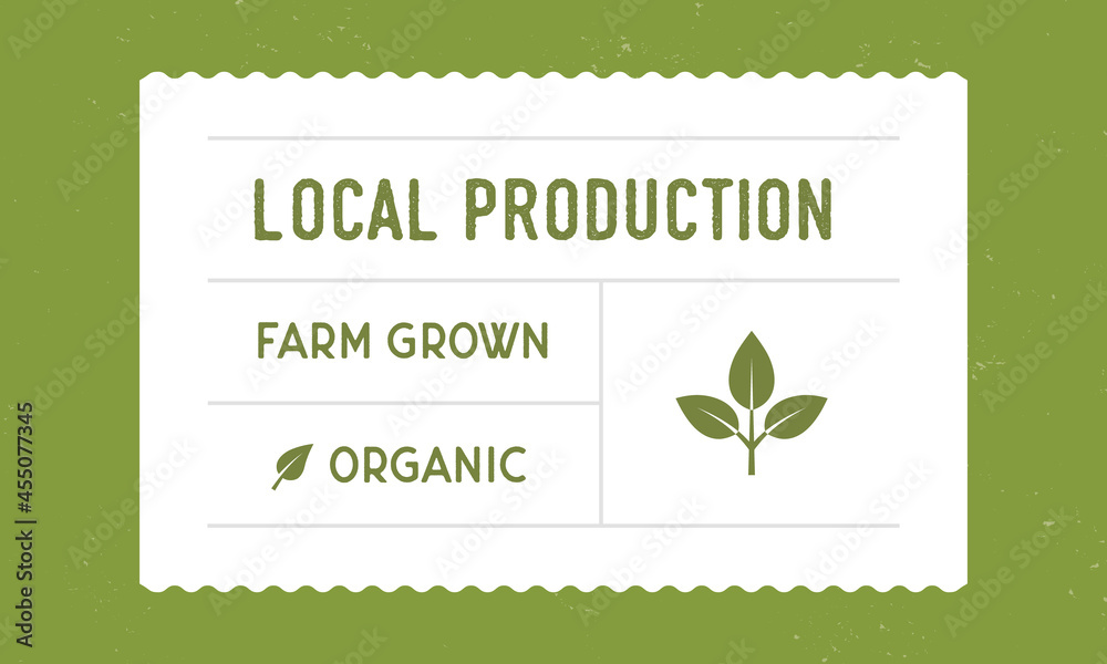 Local Production - vintage label template. Eco, Bio product vintage ...