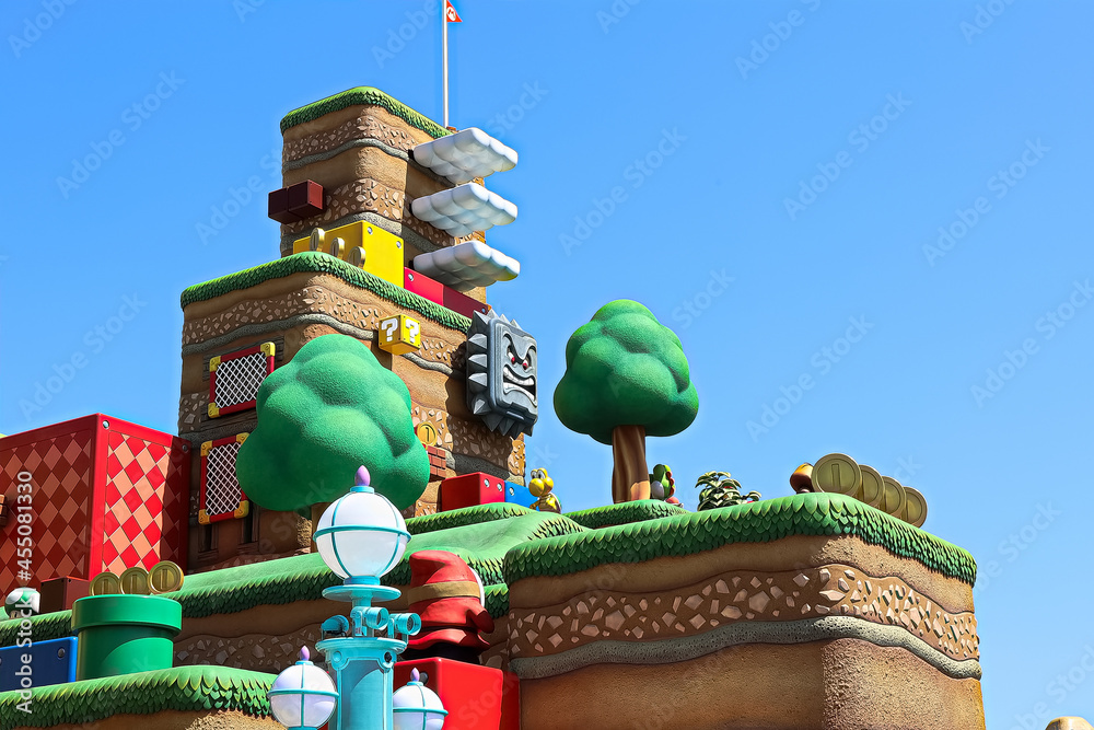 Foto Stock OSAKA, JAPAN - Apr 10, 2021 : Scenery at the entrance of ...