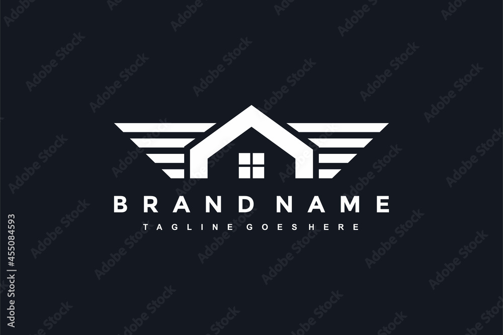 wing logo house Stock Vector | Adobe Stock