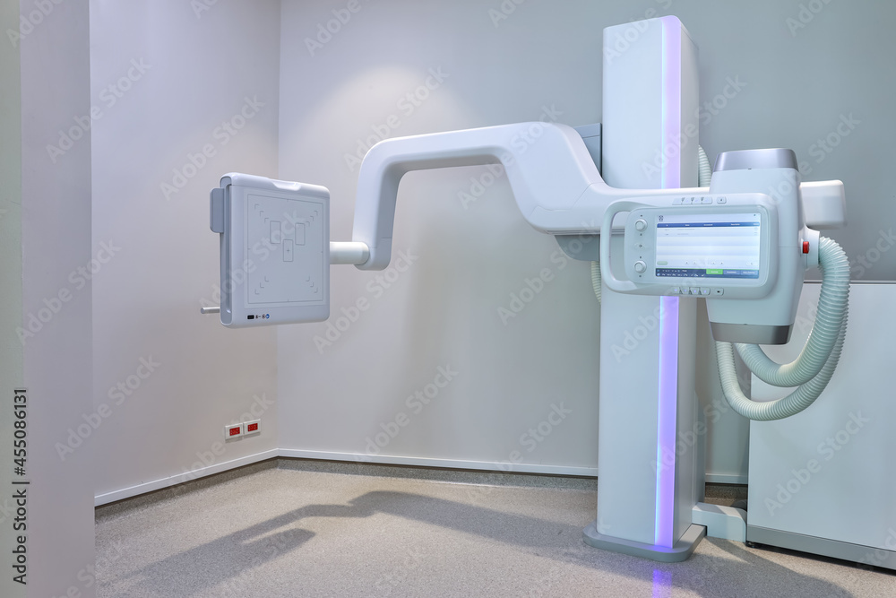 Equipment X-ray equipment in modern hospital. Modern x-ray machine and ...