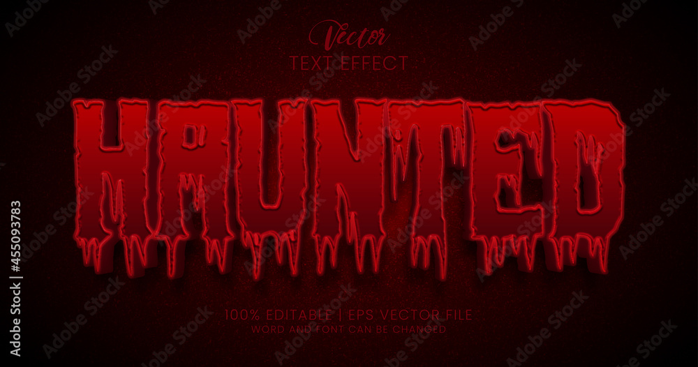 Haunted text, horror and scary text effect style Stock Vector | Adobe Stock