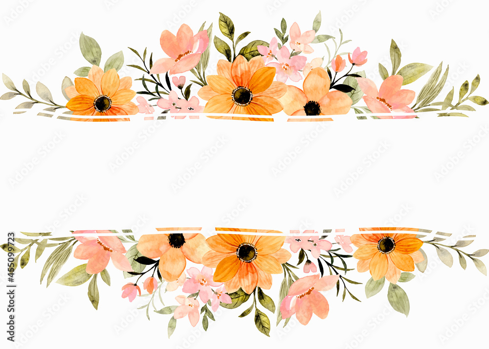 Orange Flowers Border