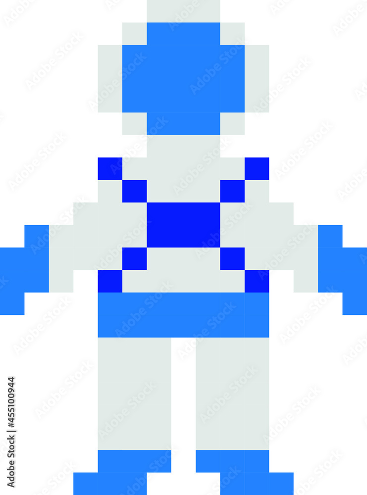 astronaut Pixel Art isolated on white Background. Pixel art. Vector ...