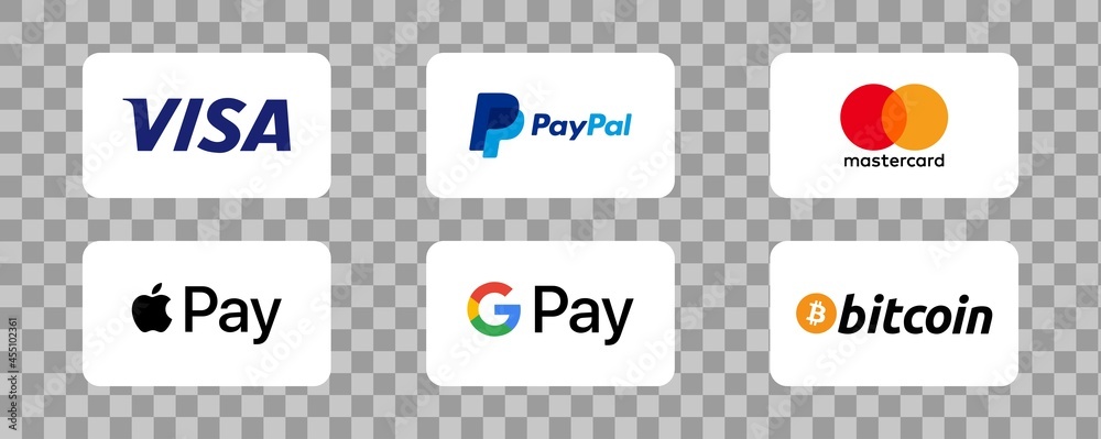 Lombok, Indonesia - September 5, 2021: Online payment methods icon set. Finance company logo ...