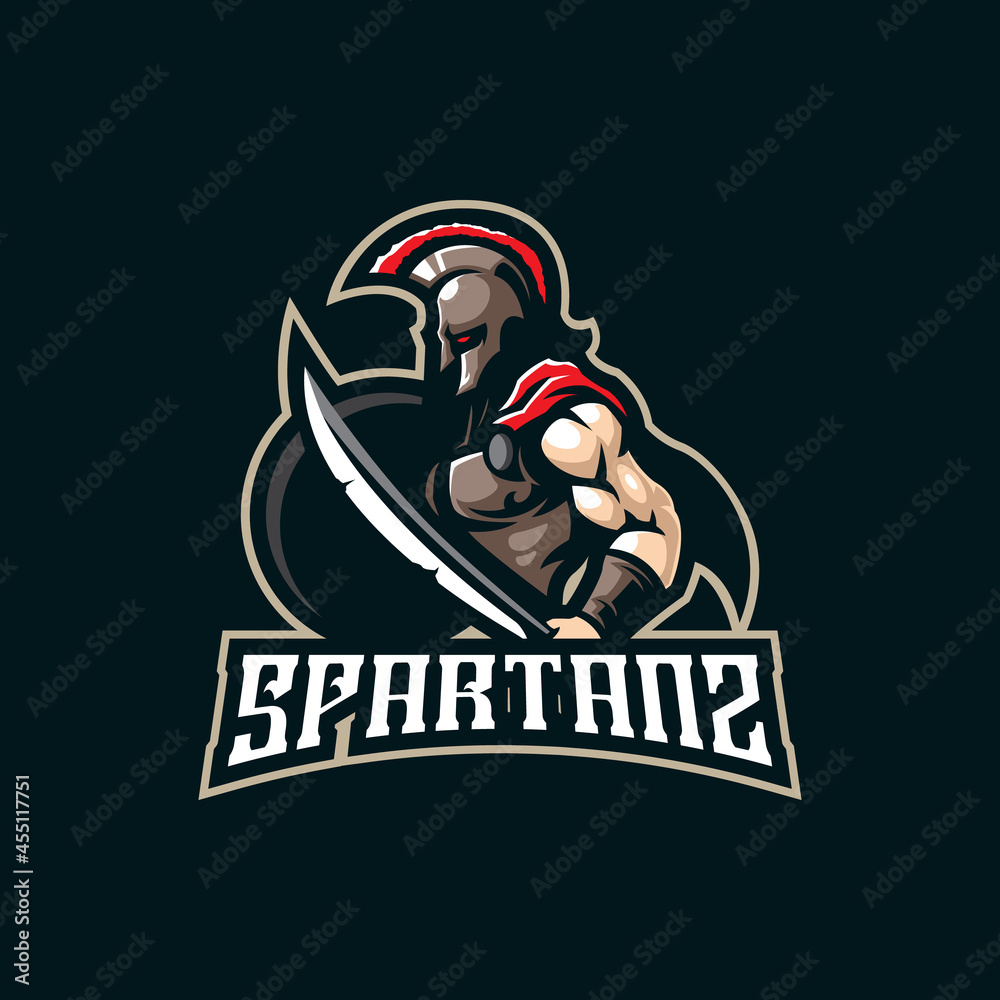 Spartan mascot logo design vector with modern illustration concept ...