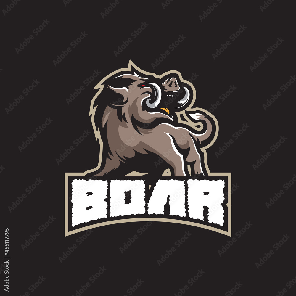 Boar mascot logo design vector with modern illustration concept style ...