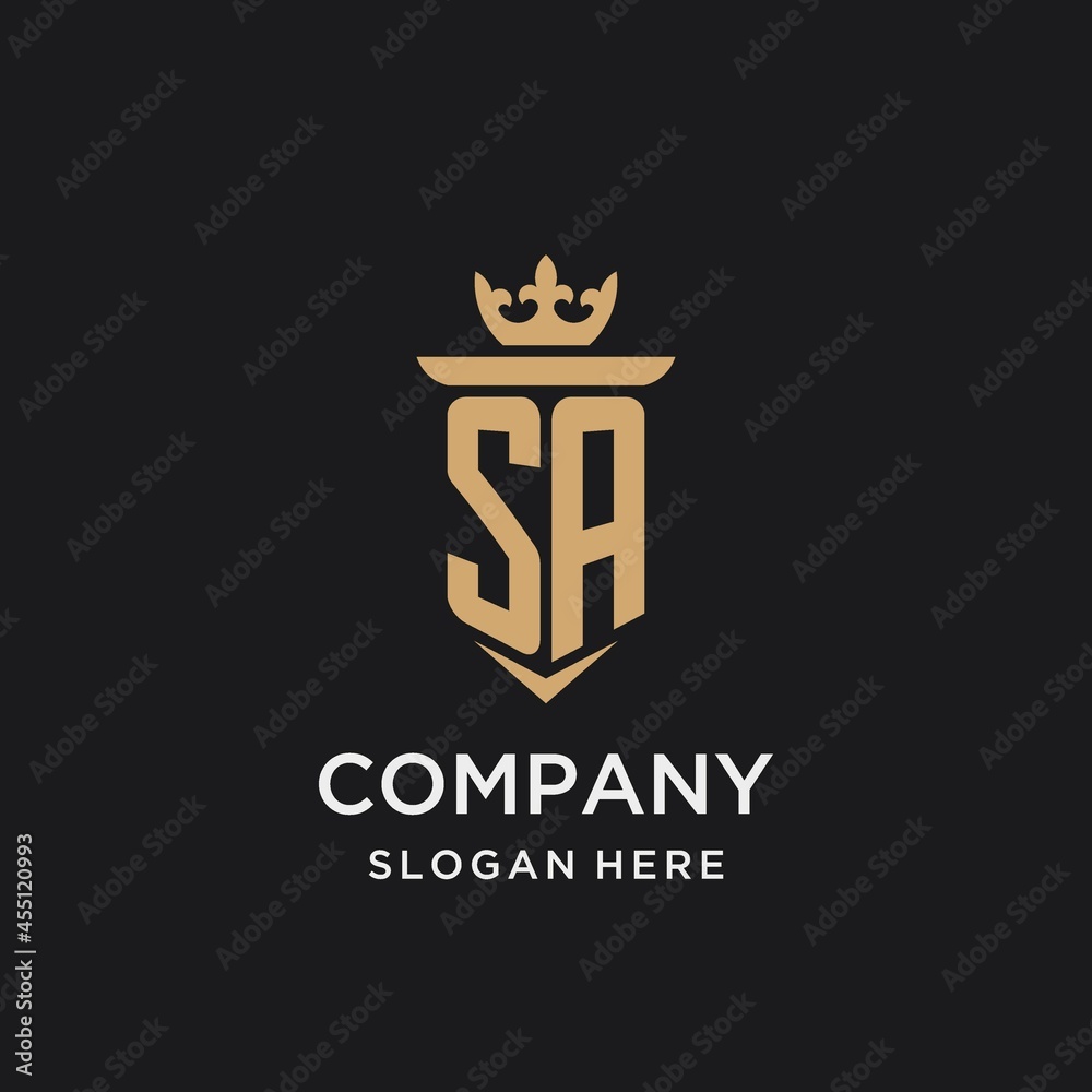 SA monogram with medieval style, luxury and elegant initial logo design ...