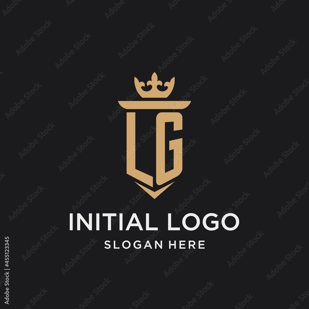 LG monogram with medieval style, luxury and elegant initial logo design ...