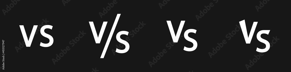 Conjunto de icono de vs. contra de, frente de. Concepto de comparación ...