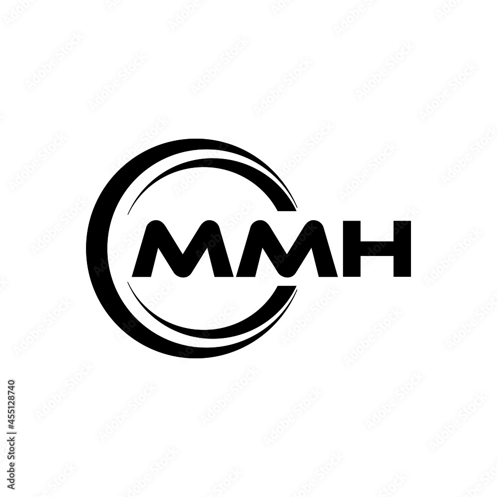 MMH letter logo design with white background in illustrator, vector ...