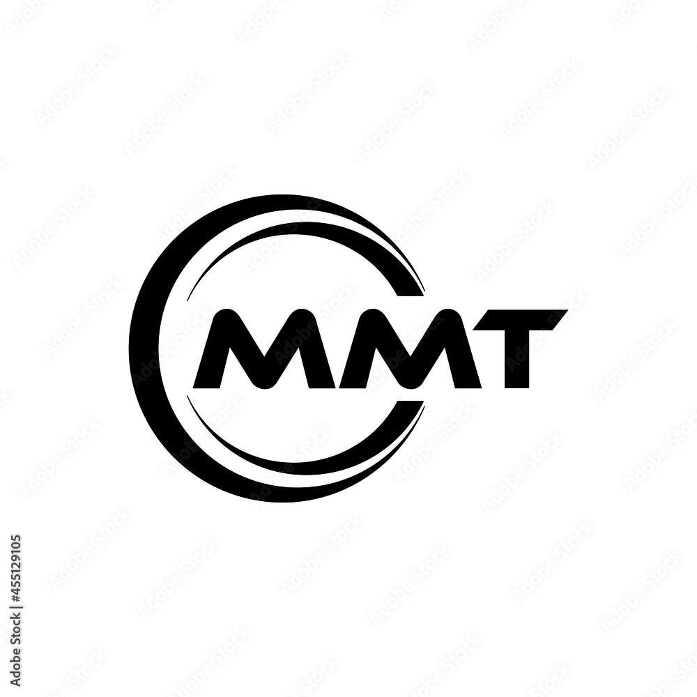 Vettoriale Stock MMT letter logo design with white background in ...
