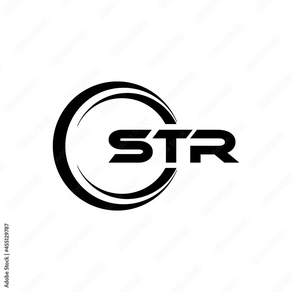 STR letter logo design with white background in illustrator, vector logo modern alphabet font ...