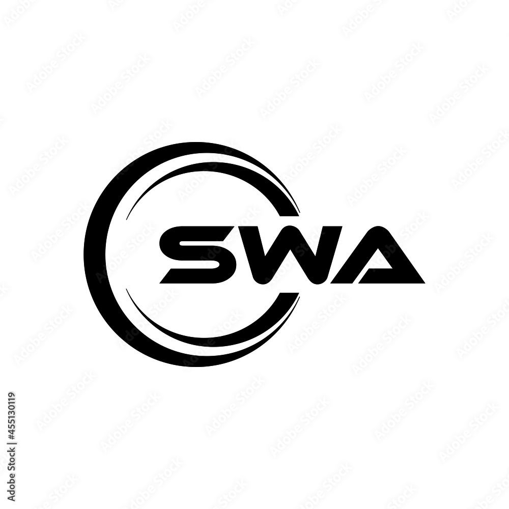 SWA letter logo design with white background in illustrator, vector ...