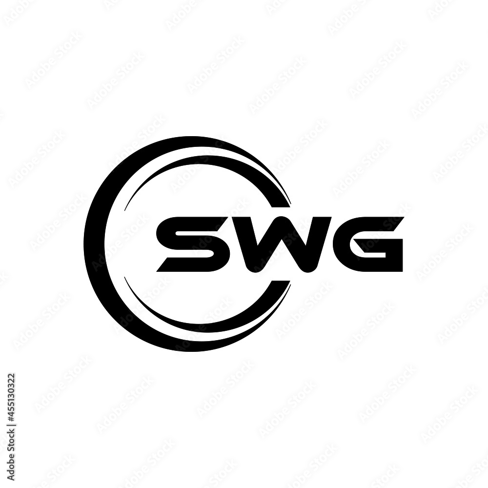 Vecteur Stock SWG letter logo design with white background in ...