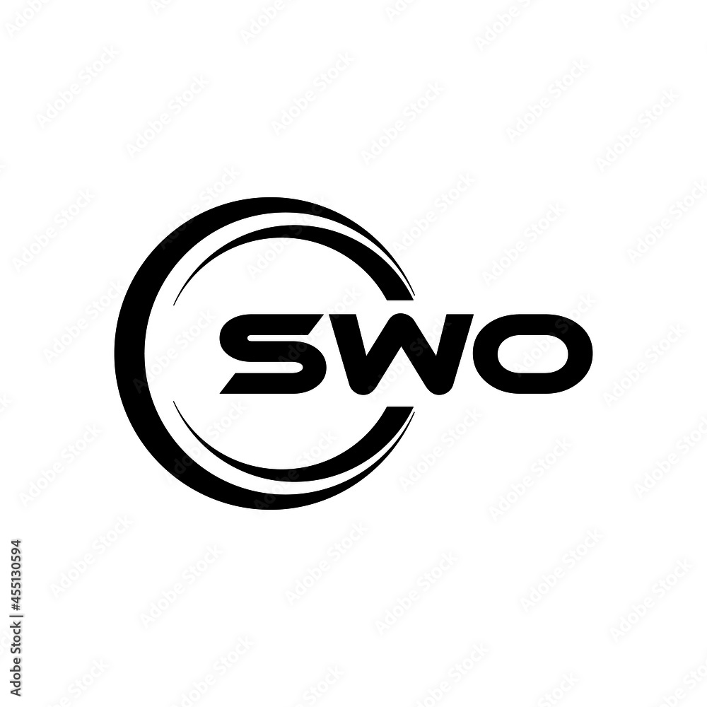 SWO letter logo design with white background in illustrator, vector ...