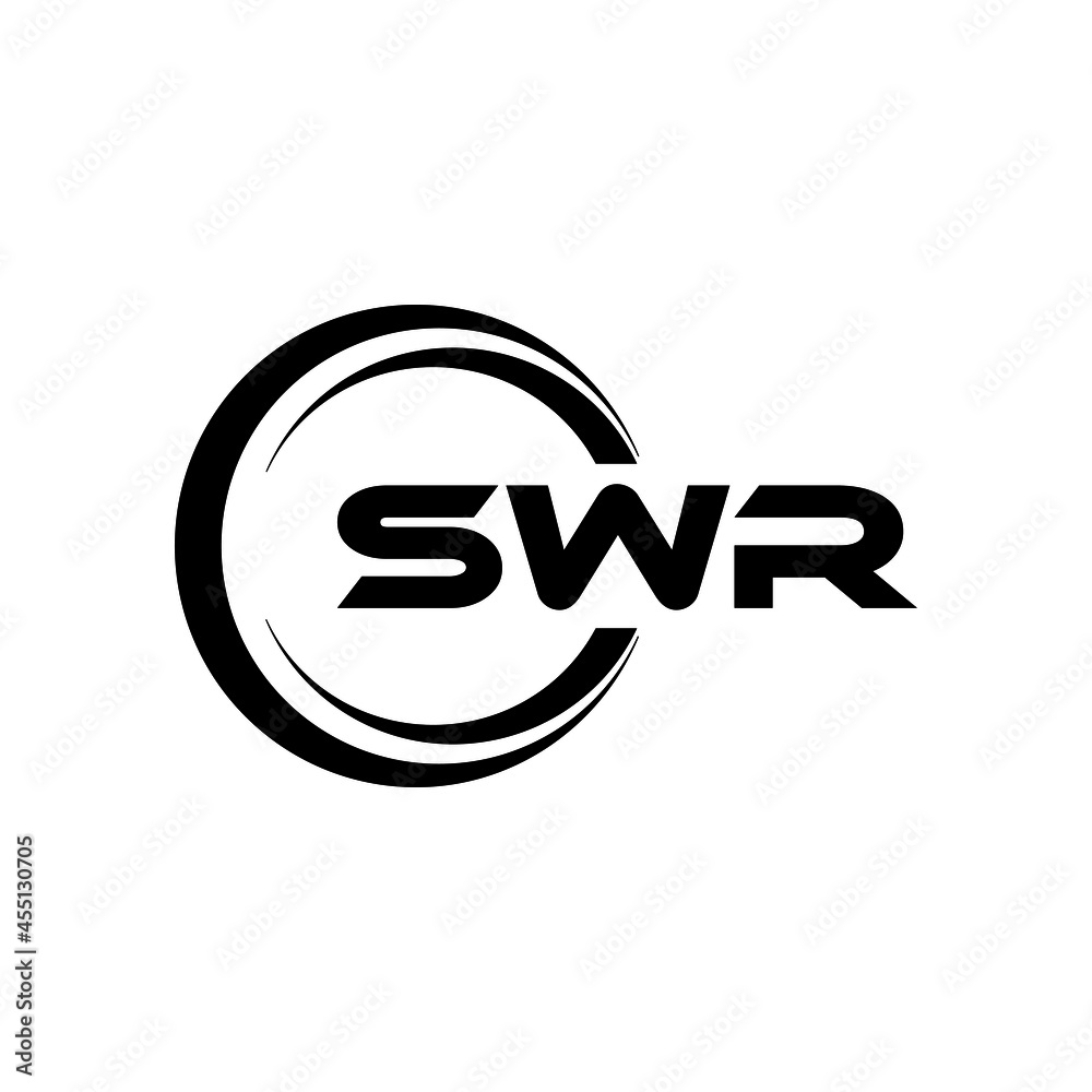 SWR letter logo design with white background in illustrator, vector ...