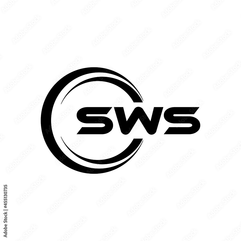 Vecteur Stock SWS letter logo design with white background in ...