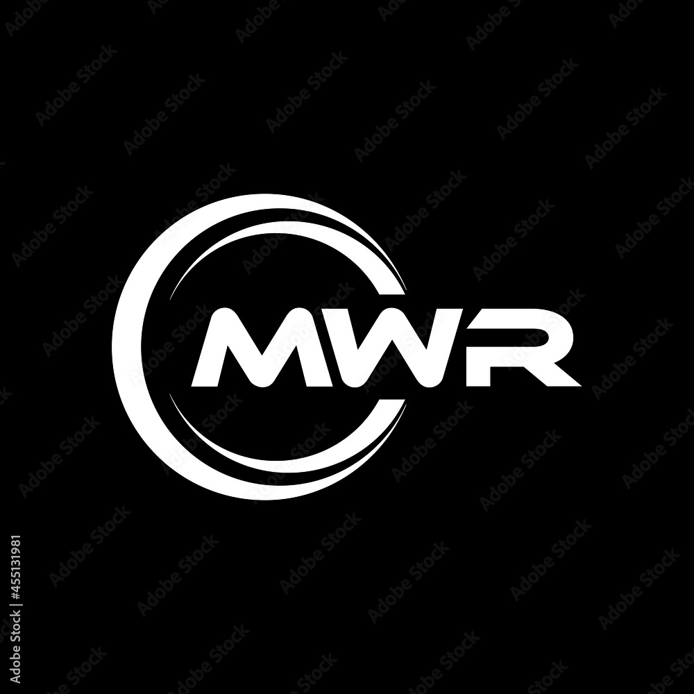 MWR letter logo design with black background in illustrator, vector ...