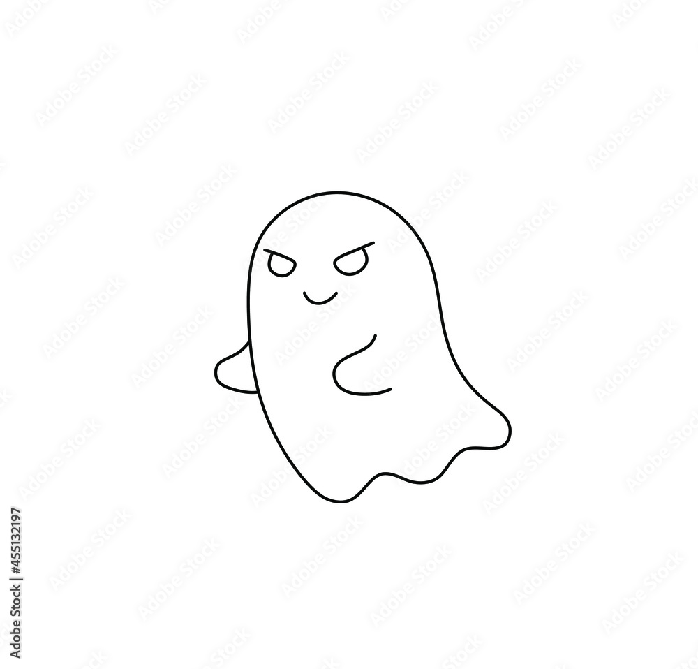 Vector isolated chasing ghost, catching up ghost contour line simple ...