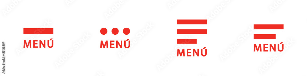 Conjunto de icono de menú. Concepto de informática. Menú principal ...