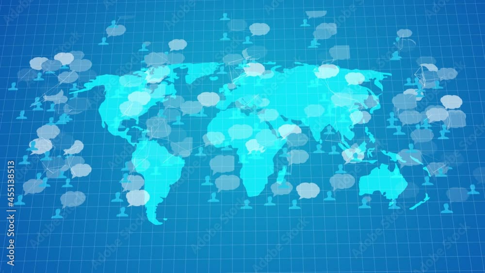 Video Stock Nature frame for entering text. World map of clouds and ...