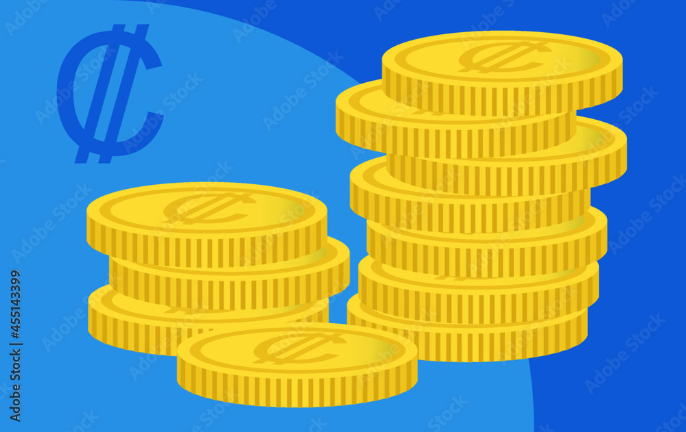 Coins of colones of Costa Rica in group, economy in coins of colones ...