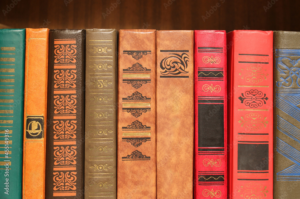 row of old books, bookshelf, library Stock Photo | Adobe Stock