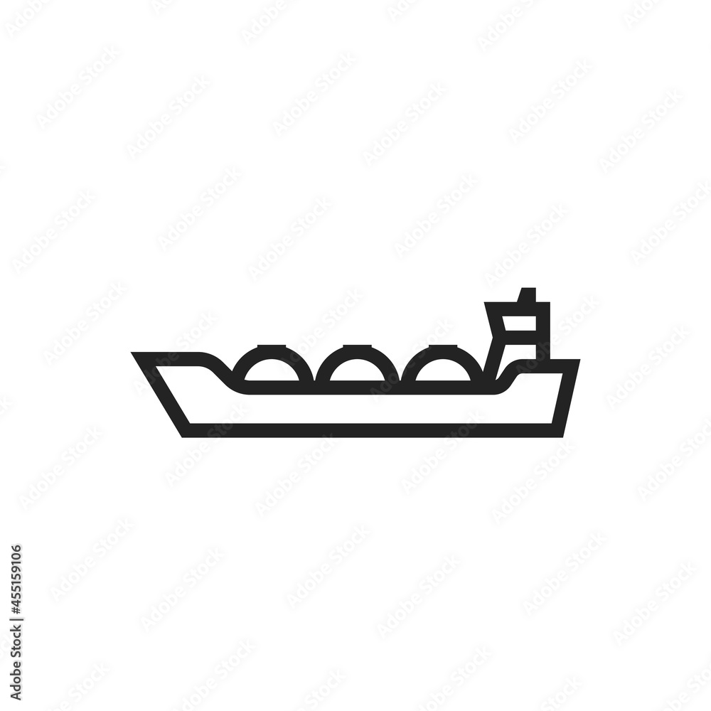 lng tanker line icon. natural gas carrier ship. isolated vector image 素材庫向量圖 | Adobe Stock