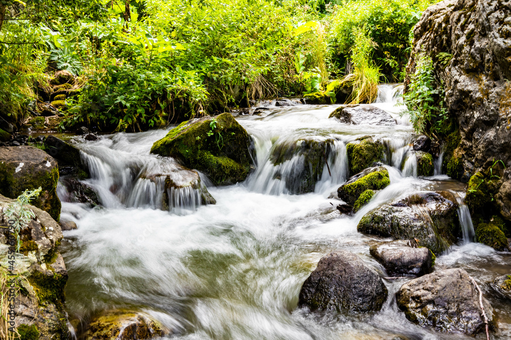 Beautiful georgian river cascades and waterfalls at terek gveleti area ...