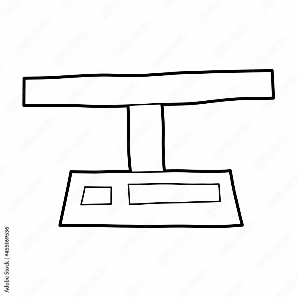 empty scales vector illustration icon design template with outline ...