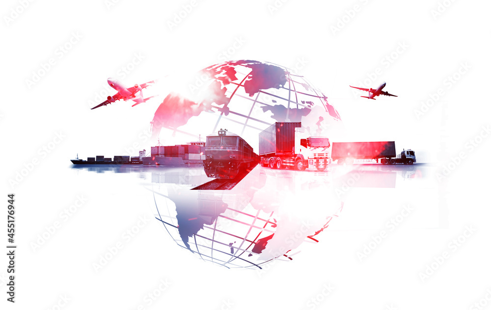 The world logistics , there are world map with logistic network ...