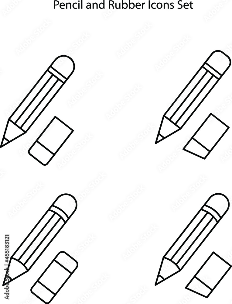 pencil icons set isolated on white background. pencil icon thin line ...