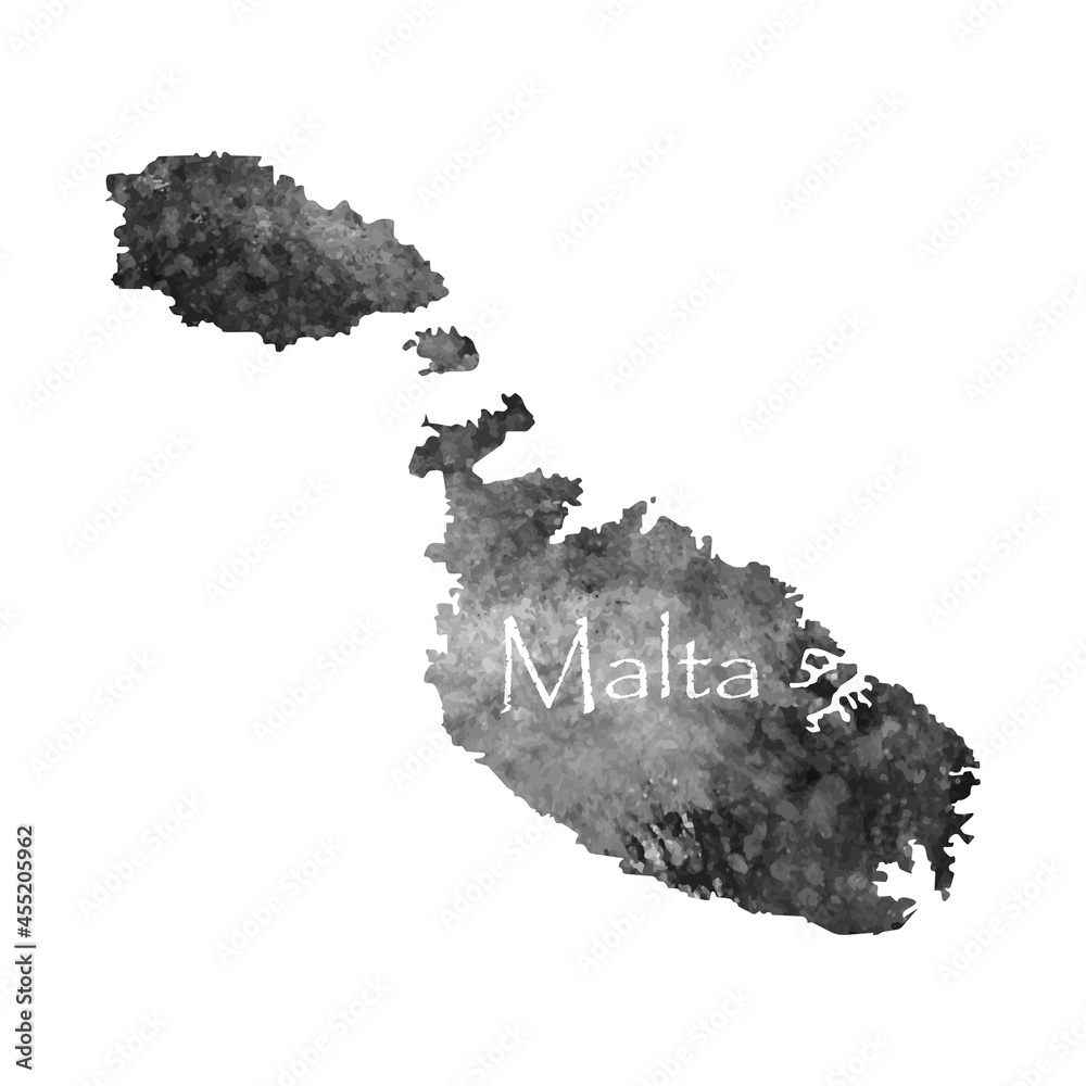 Old abstract grunge map of Malta with ancient map and letters on white ...