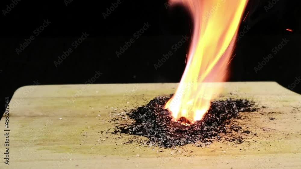 Experiment using Potassium permanganate KMnO4 and Sugar. Potassium ...